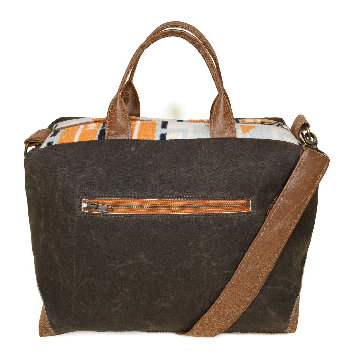 Poppi Premier Purse: Special Edition Charcoal Waxed Canvas/Blue and Or ...
